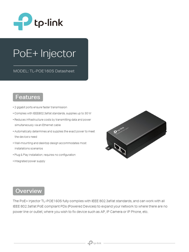 TL Poe160s (Un) | PDF | Telecommunications | Networking Standards