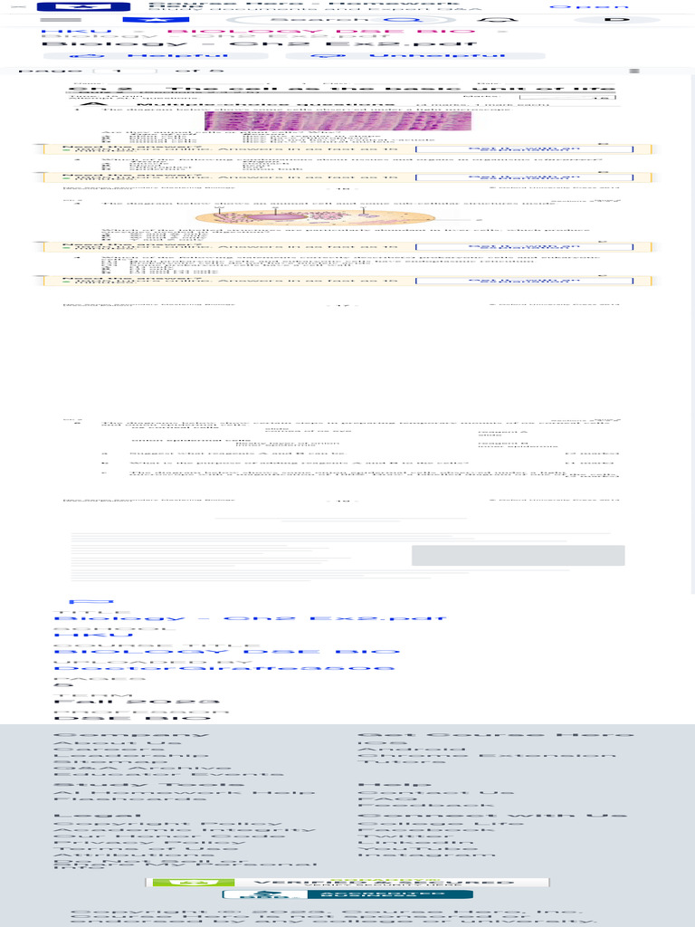 Biology - Ch2 Ex2 PDF | PDF