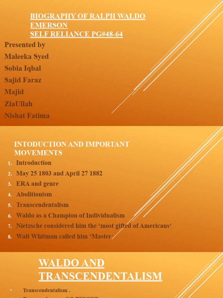 Prose Presentation Final | PDF | Transcendentalism | Ralph Waldo Emerson