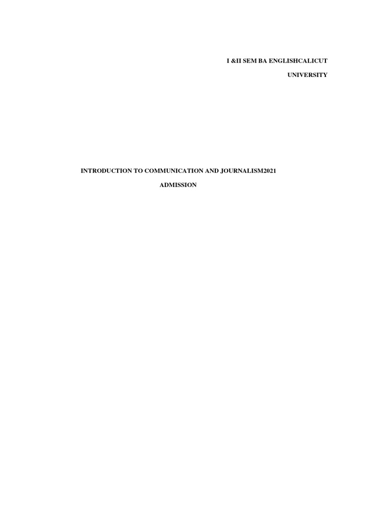 Journalism Notes | Download Free PDF | Blog | Communication