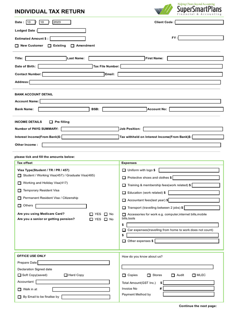 Individual Tax Return Form | PDF | Taxes | Visa Inc.