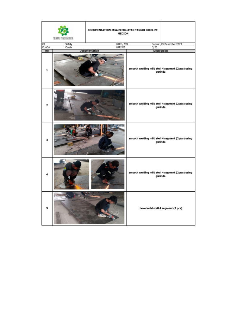 Mild Steel Segment Welding Documentation | PDF | Welding | Construction