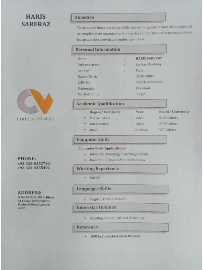 Haris CV | PDF