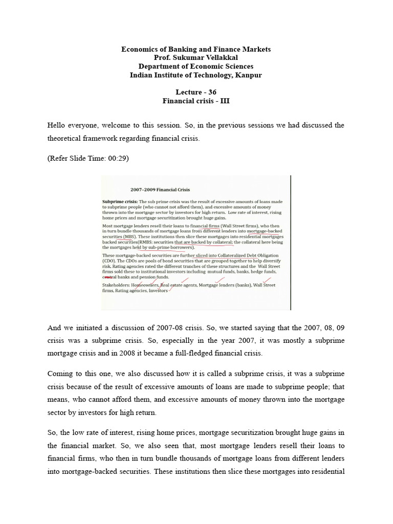Lec 36 | PDF | Mortgage Backed Security | Residential Mortgage Backed Security