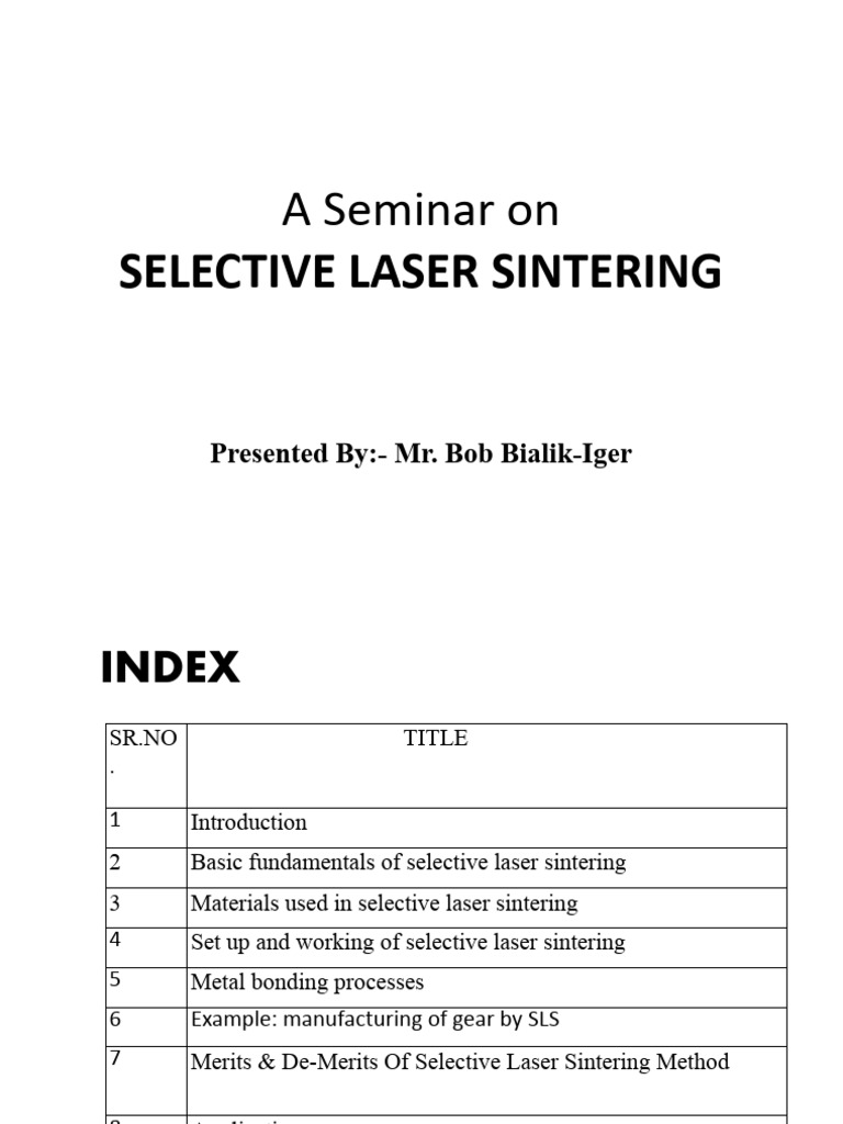 Seminar On Selective Laser Sintering | PDF | Sintering | Materials