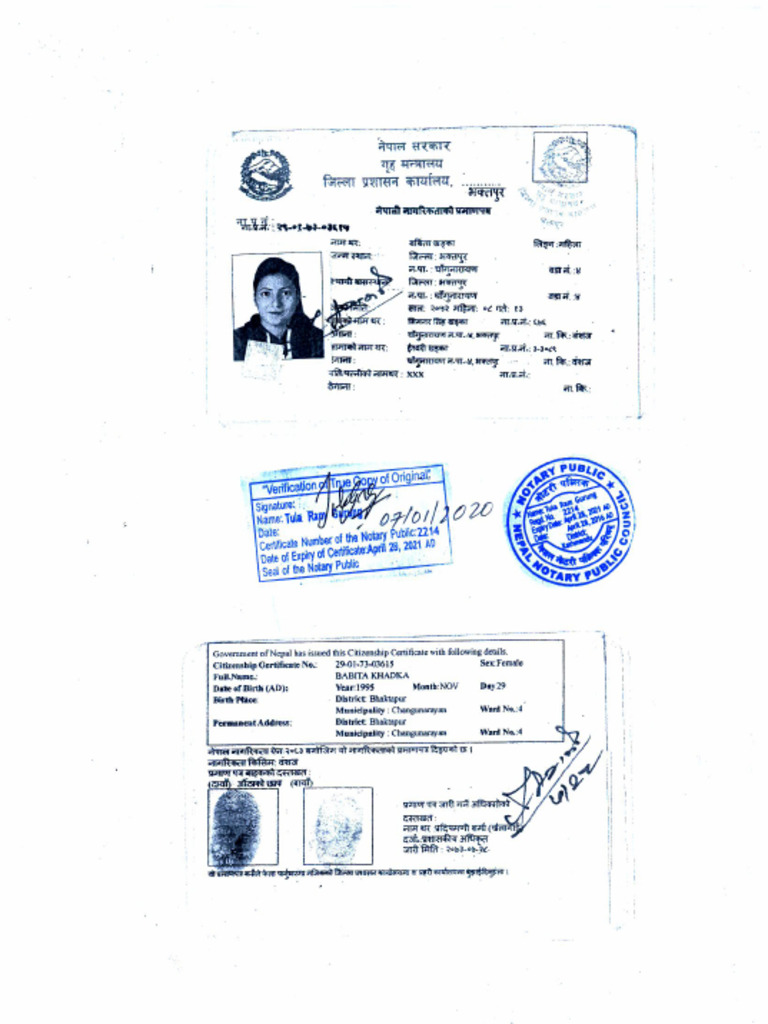 Citizenship Nepali Babita | PDF