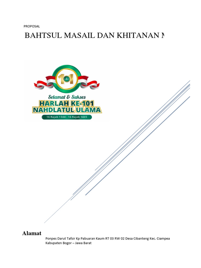 Proposal Khitan Massal Dan Bahtsil Masail | PDF