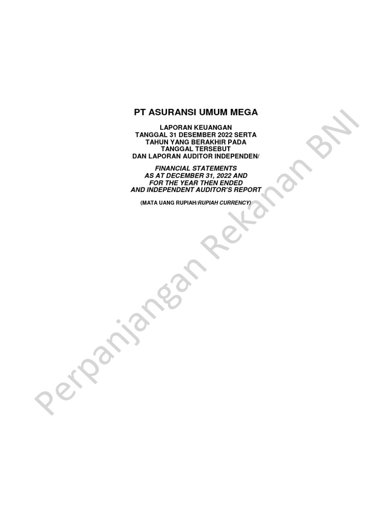 Watermark BNI PT Asuransi Umum Mega - 31 Dec22 - Final - Released-1-12 ...