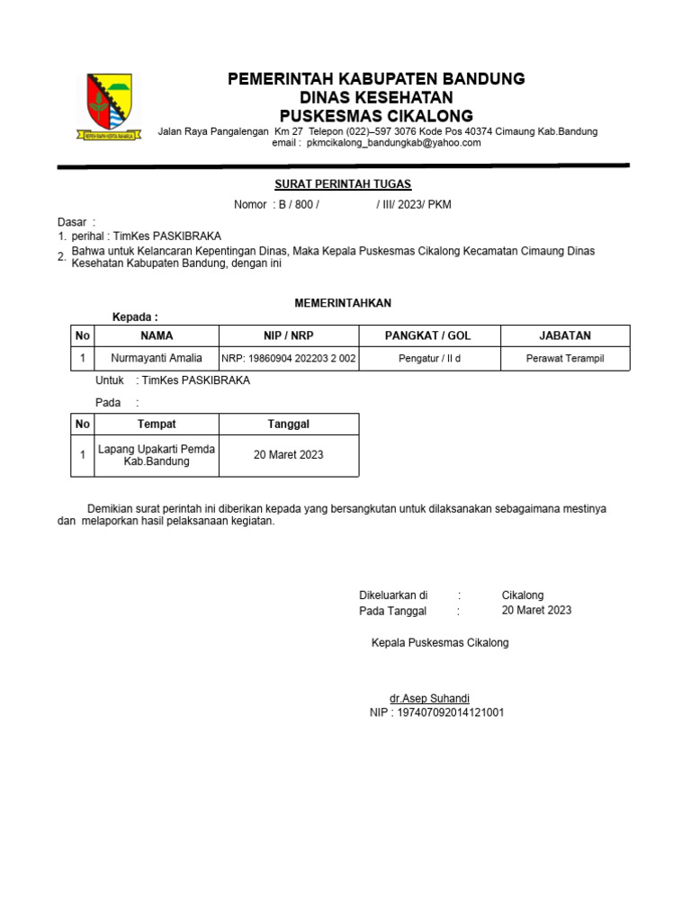 Format Surat Tugas | PDF