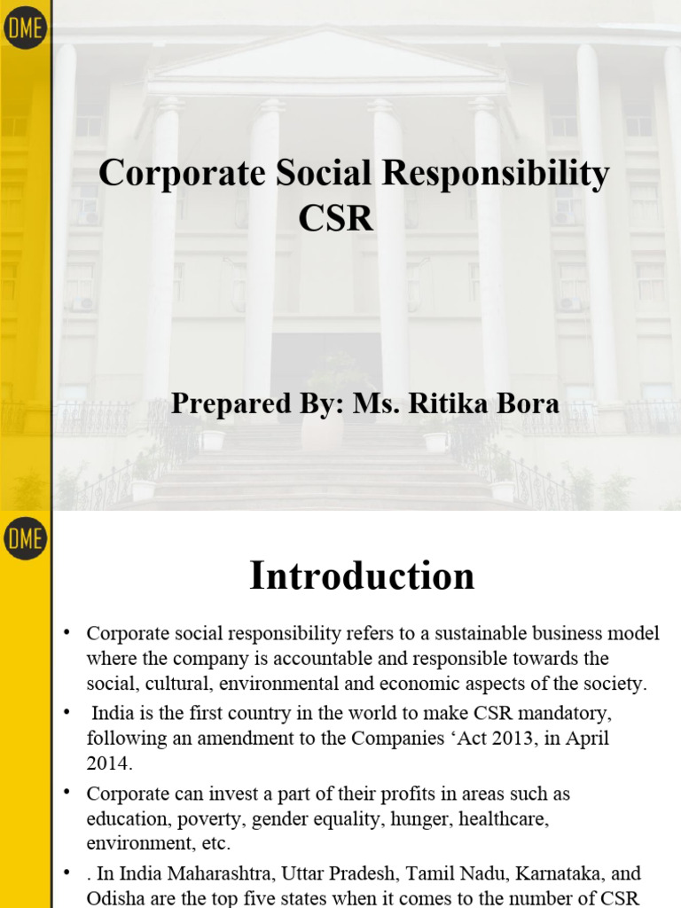India's Mandatory CSR: Key Insights | PDF | Corporate Social ...