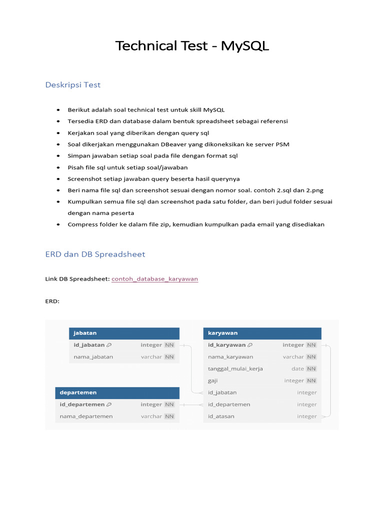 Technical Test - MySQL v2 | PDF