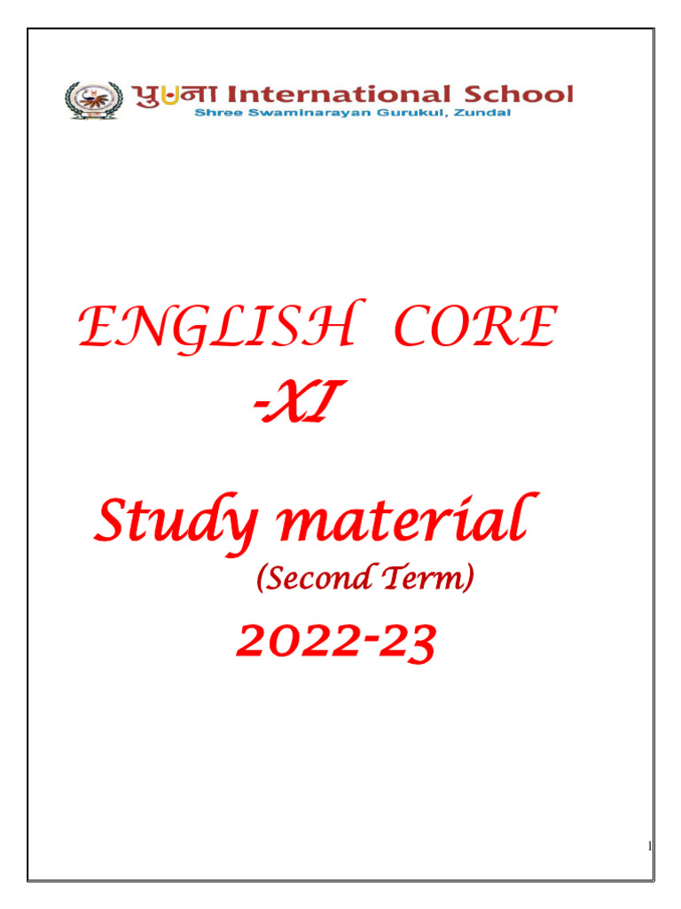 11 - Eng. TERM - 2 - Study Material - 22-23 | PDF