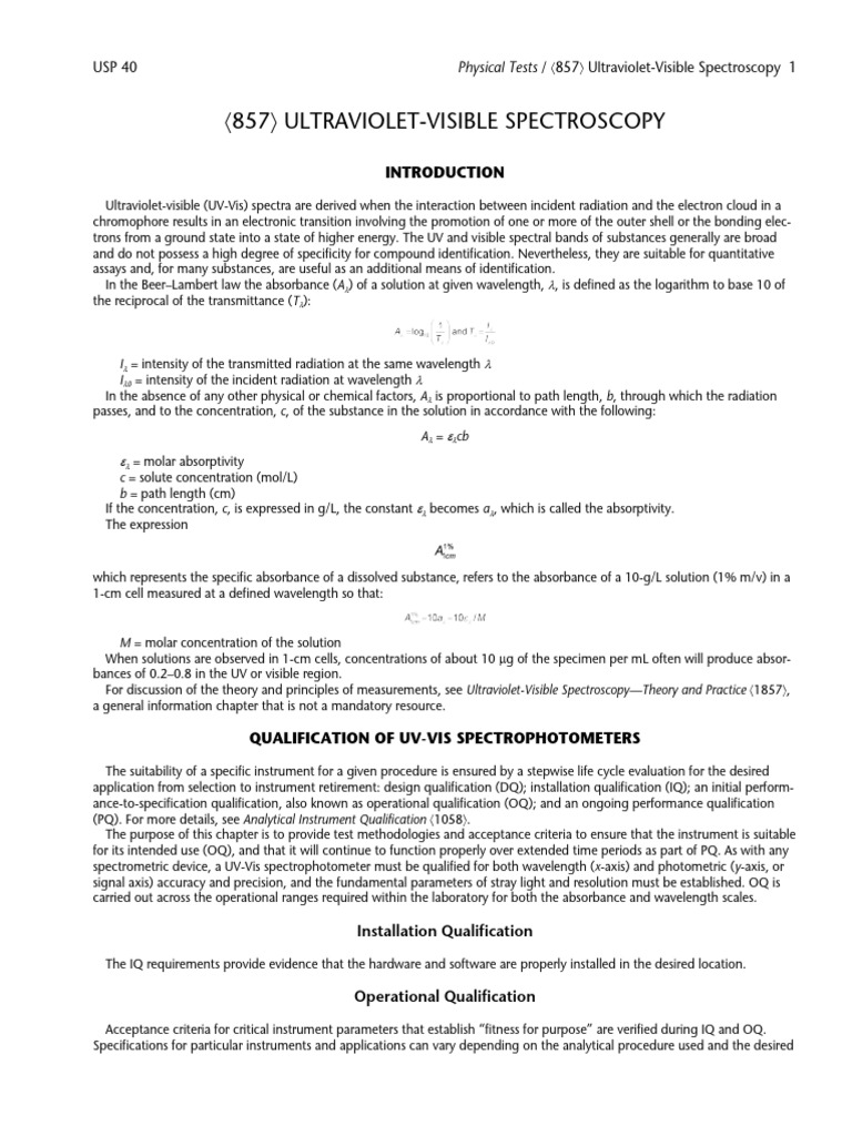 USP 40 UV Validation (2019 - 07 - 17 07 - 17 - 12 UTC) | PDF