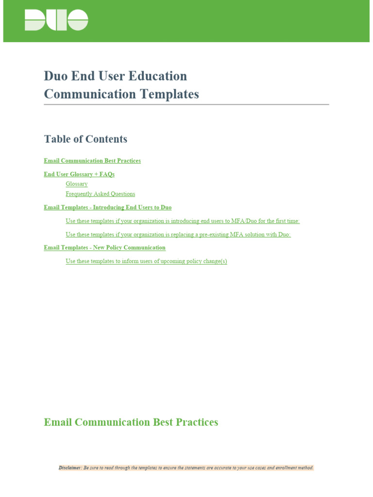 Duo_End_User_Education_Communication_Templates | PDF