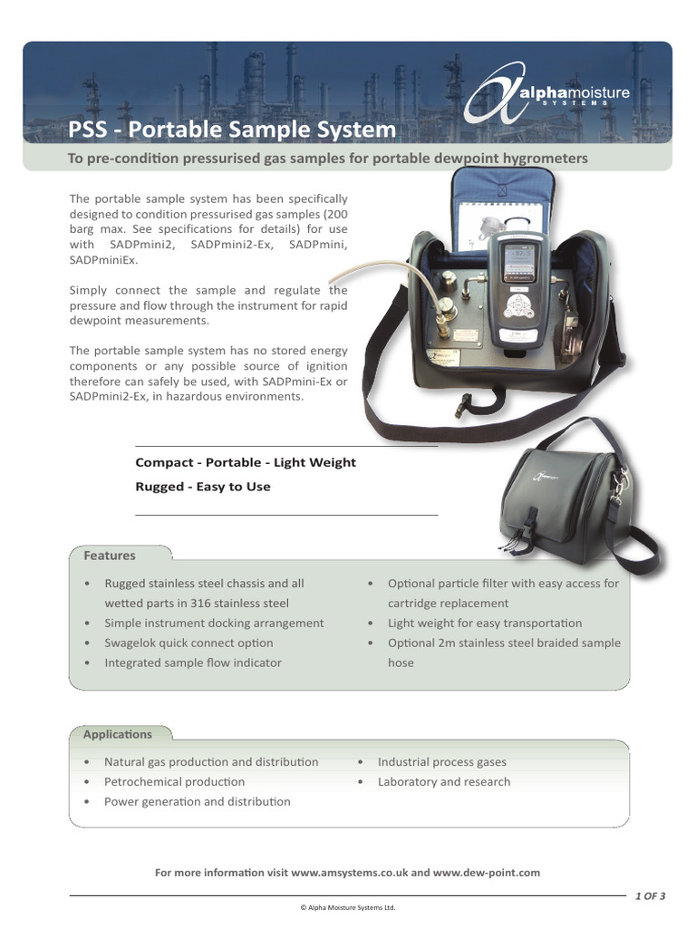PSS Portable Dewpoint Sample System | PDF