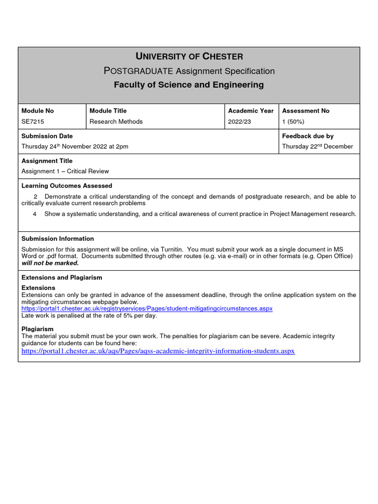 SE7215 Assignment 1 - Oct 22 | PDF | Plagiarism | Turnitin