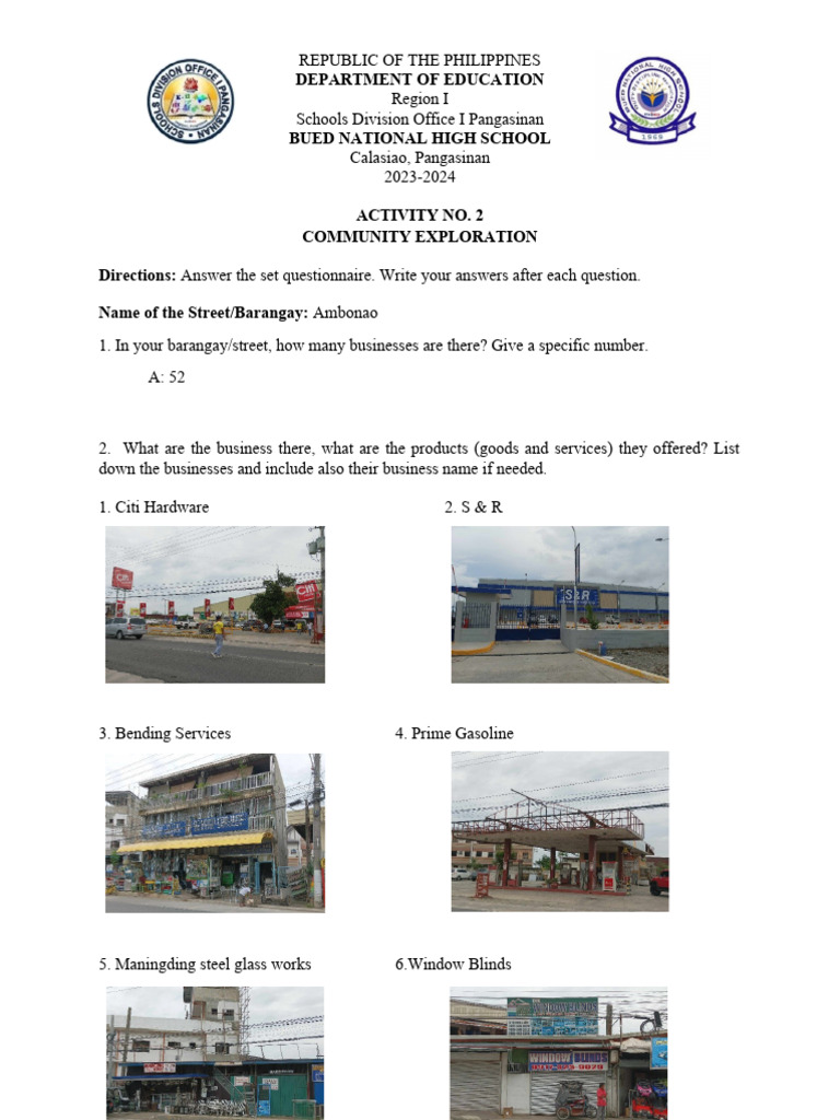 Entrep Activity 2 Community Exploration | PDF