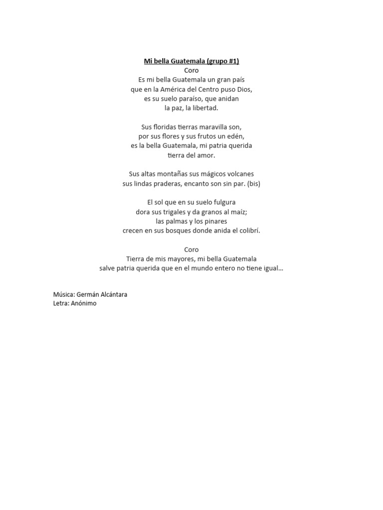 Letras Cantos de Guatemala | PDF
