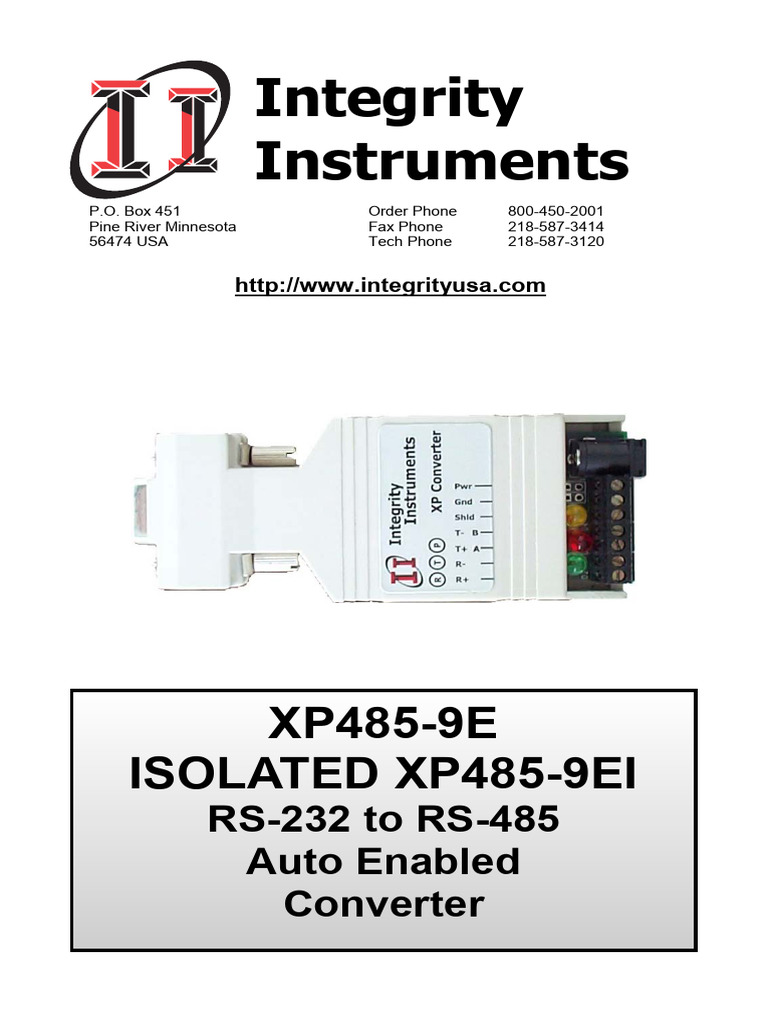 Integrity Instruments XP485-9E-EI User Manual | PDF