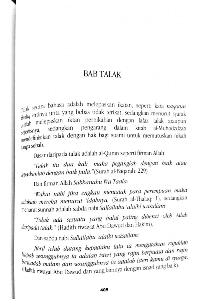 Terjemahan Kitab Mughni Muhtaj Bab Talaq Intro & Fasal 1, 2 & 8 | PDF