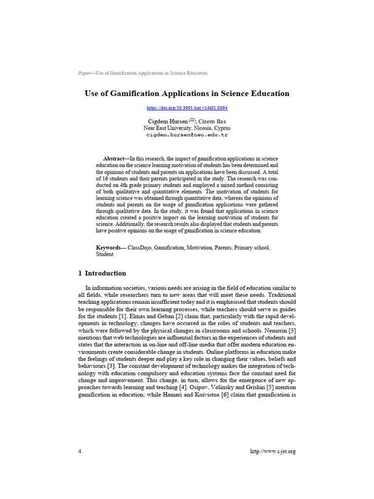 Use of Gamification Applications in Science Education | PDF | Learning ...