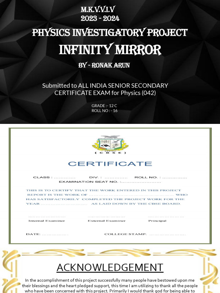 Infinity Mirror 1 | PDF | Mirror | Reflection (Physics)