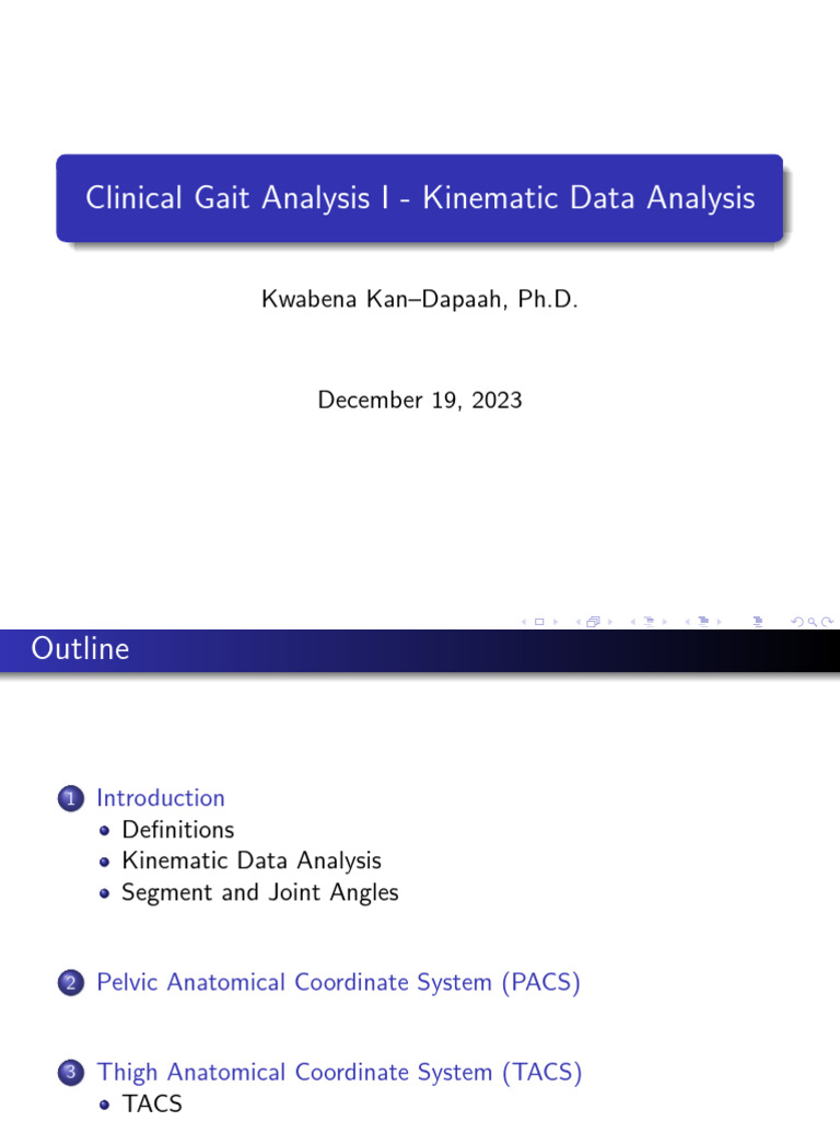 Gait Analysis I | PDF | Cartesian Coordinate System | Kinematics