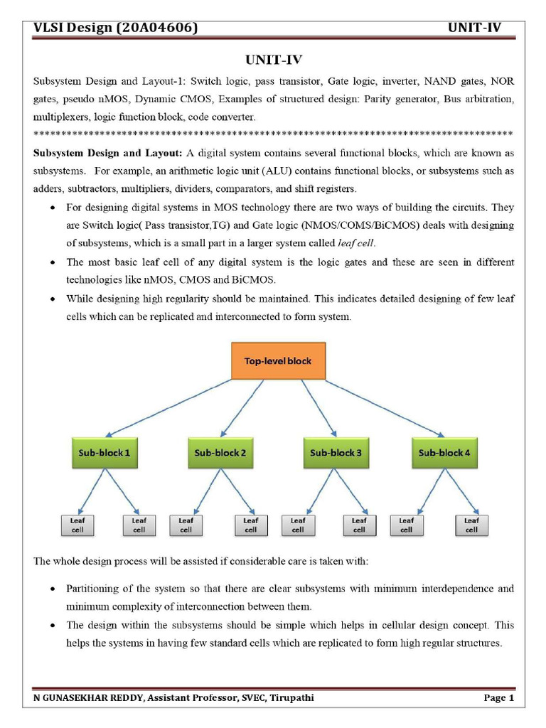 BASIC VLSI DESIGN(AUT)-UNIT IV MATERIAL | PDF BASIC VLSI DESIGN(AUT)-UNIT IV MATERIAL | PDF