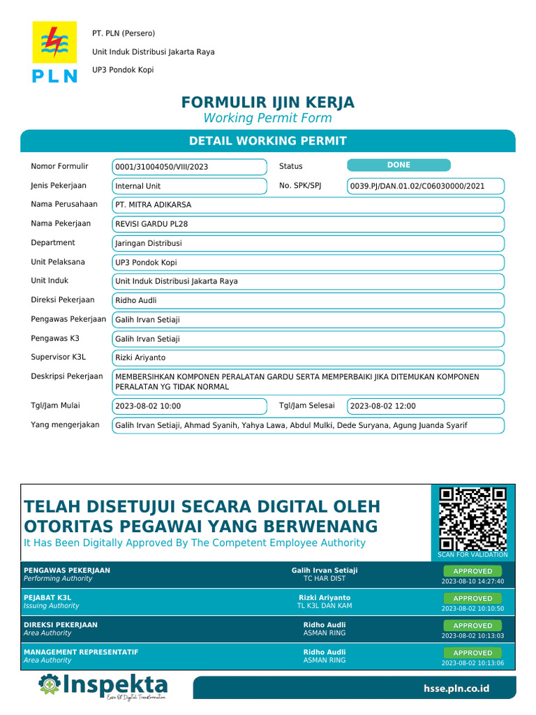Working Permit PL28 | PDF
