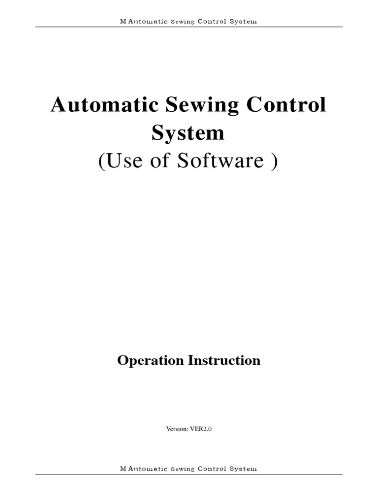 M Automatic Sewing Control Software Guide | PDF | Cartesian Coordinate ...
