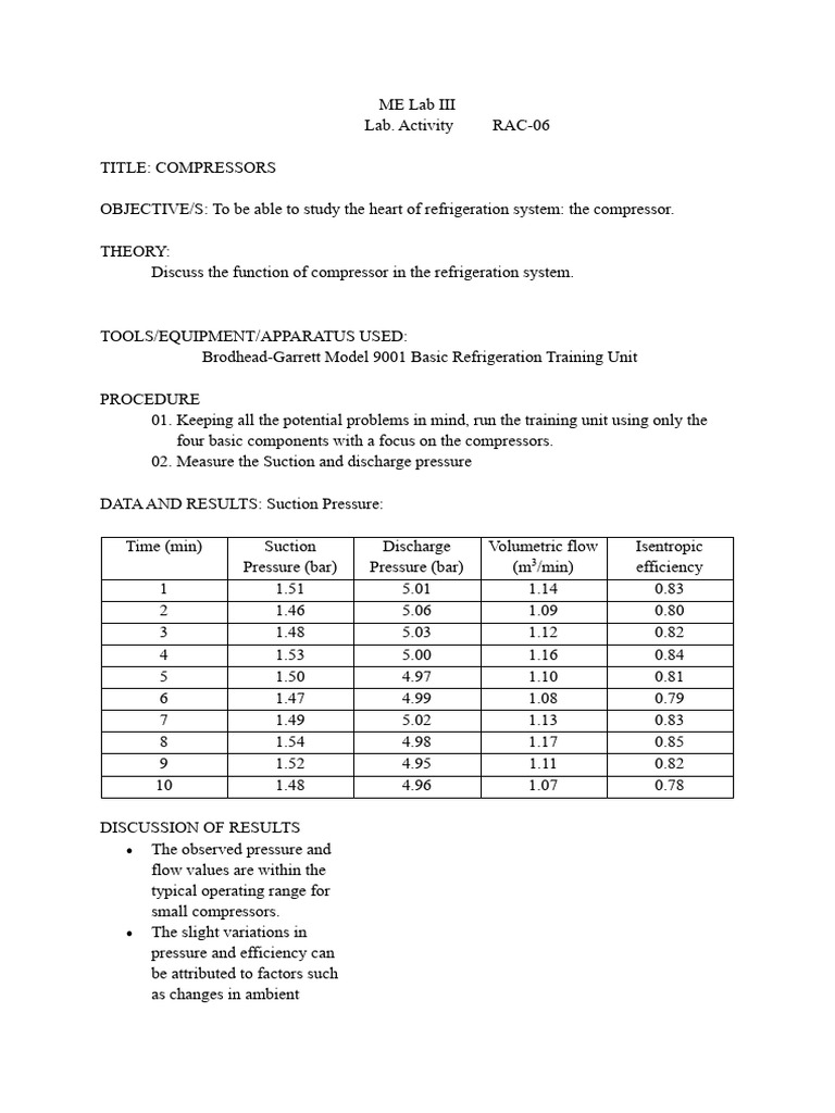 Lab Rac 6 8 | PDF | Heat Exchanger | Physical Quantities