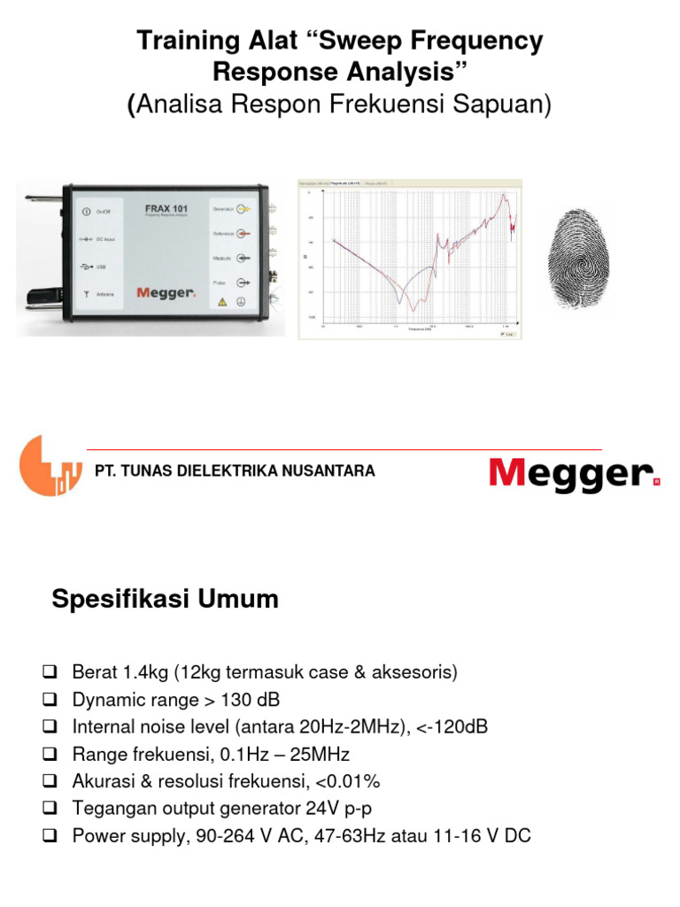 Alat Uji SFRA Merk Megger FRAX 101 | PDF