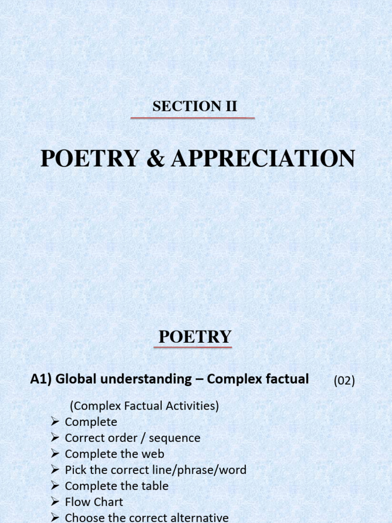 Poetry & Appreciation | PDF
