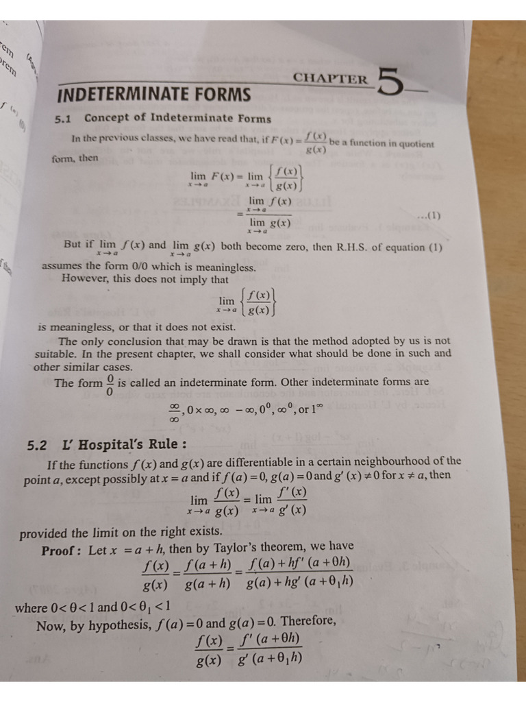 Indeterminate Forms | PDF