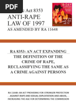 Republic Act 8505 and 8353 Anti-Rape Law | PDF | Rape | Prosecutor