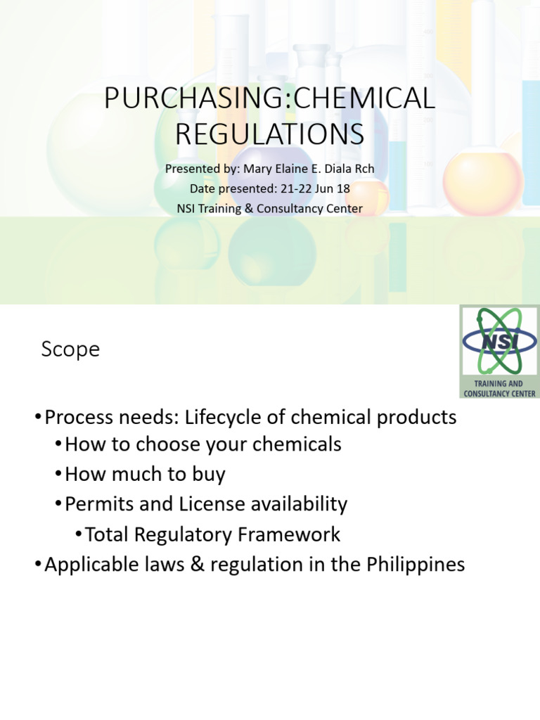 Chemical Purchasing Regulations Guide | PDF | Toxicity | Hazards