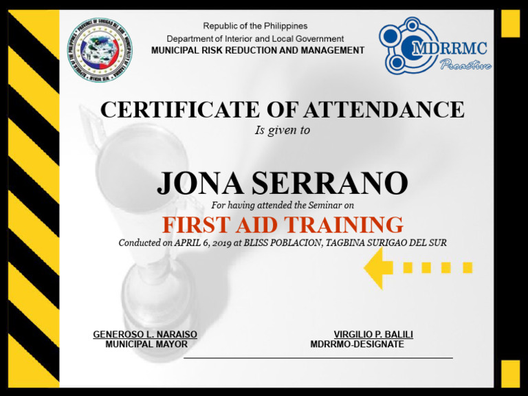 First Aid Training Certificates Template | PDF | Social Science ...