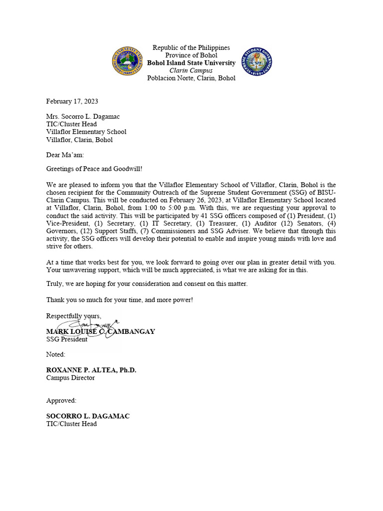 SSG Outreach Letters | PDF