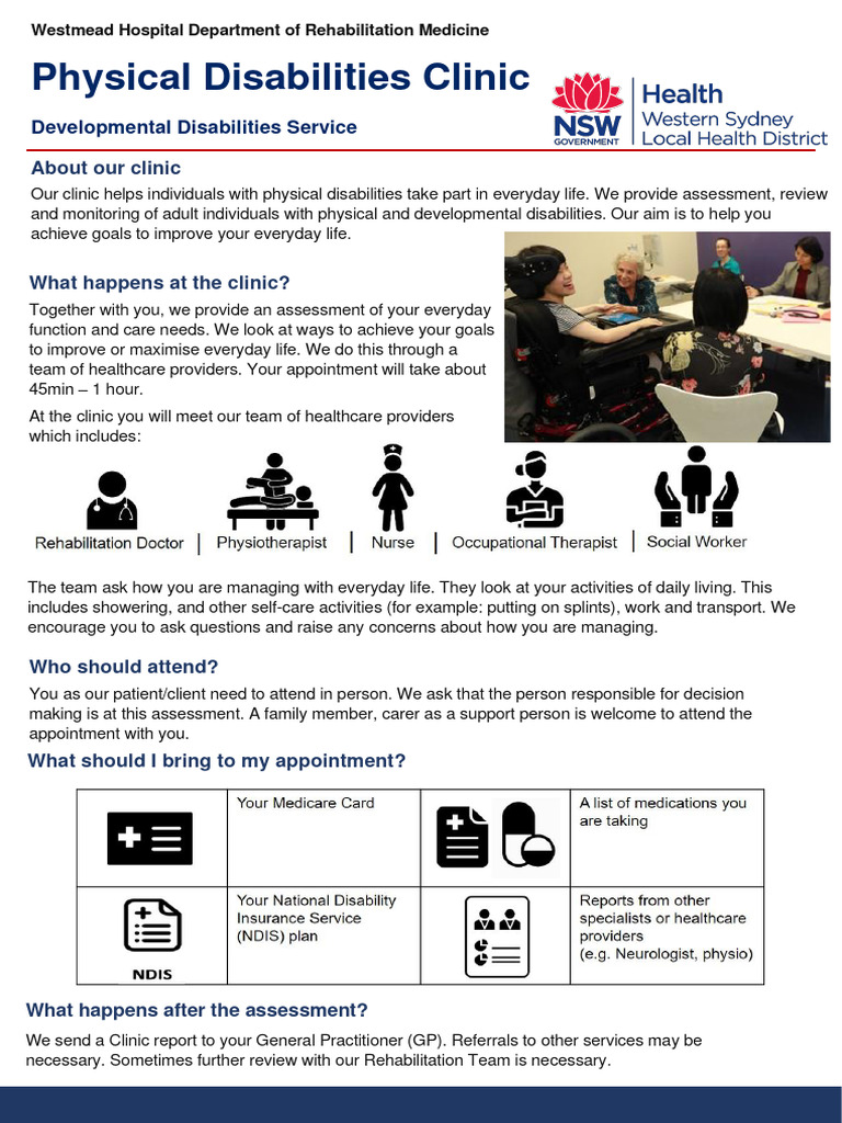 Physical Disabilities Clinic Patient Information Handout - Approved ...