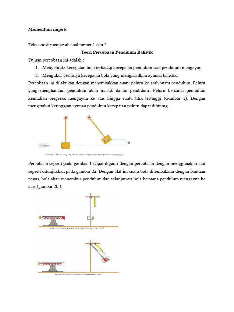 Teori dan Soal Pendulum Balistik | PDF
