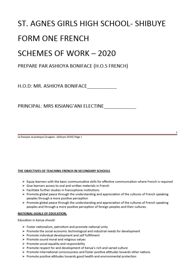 French Schemes F1 2020-1 | PDF