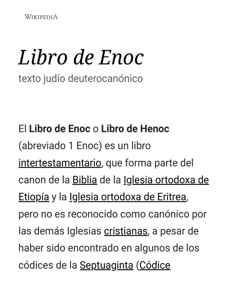 Libro de Enoc - Wikipedia, La Enciclopedia Libre | PDF