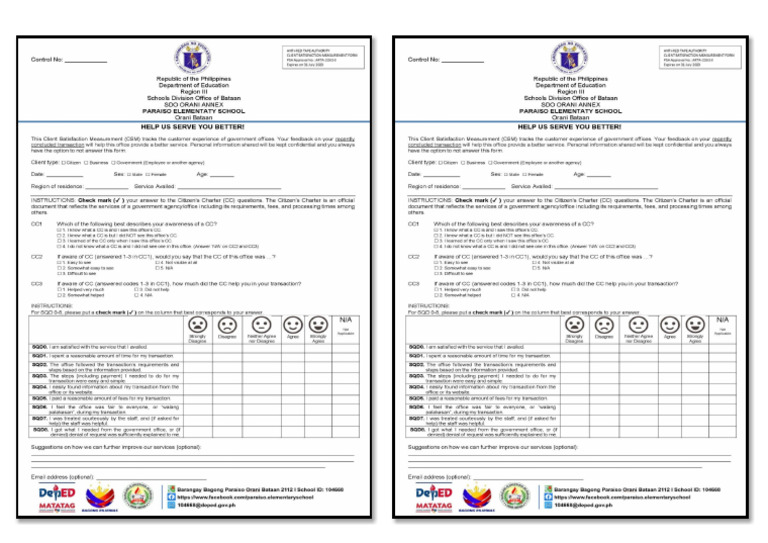 CSM Form 2pages | PDF