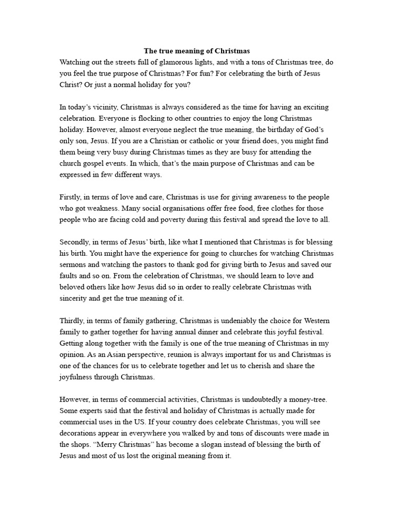 Understanding the True Meaning of Christmas | PDF | Christmas | Jesus