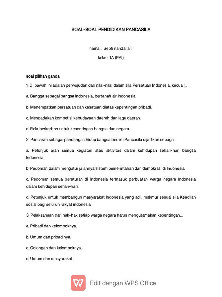 SOAL Septi Nanda Laili | PDF