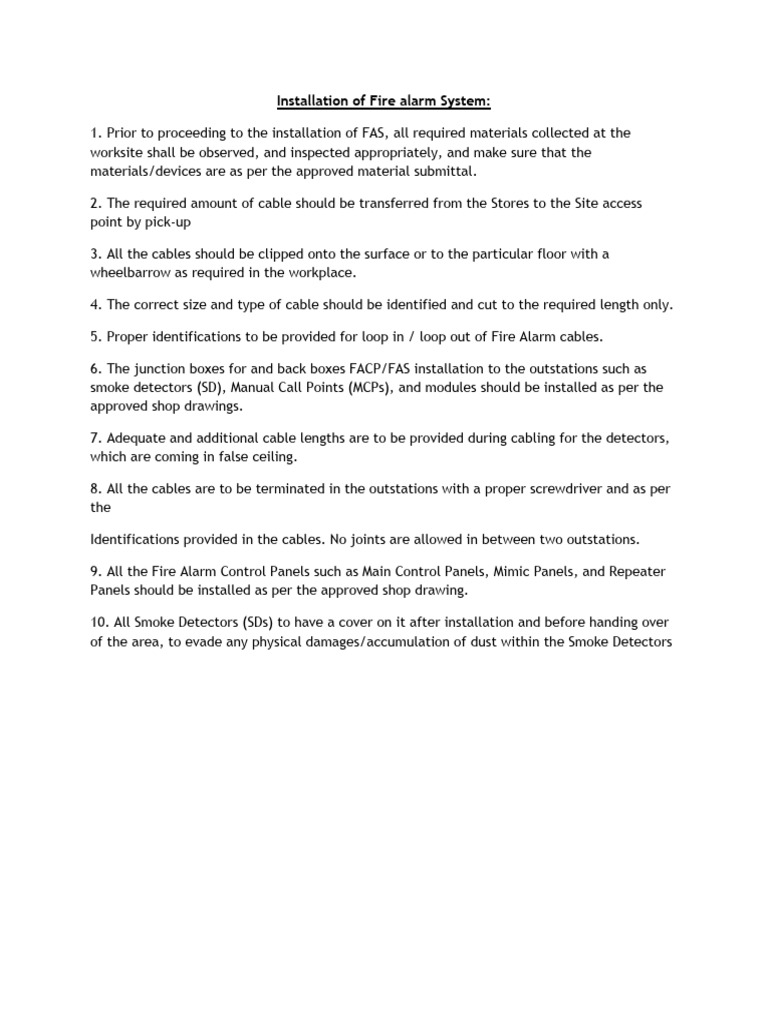 Installation of Fire Alarm System | PDF
