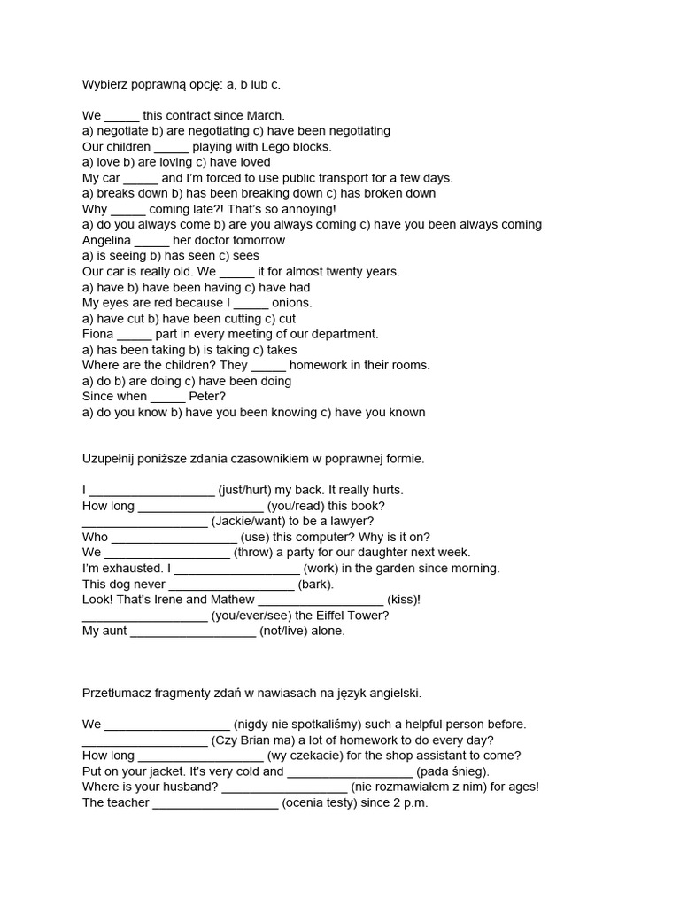 Czasy Teraźniejsze | PDF