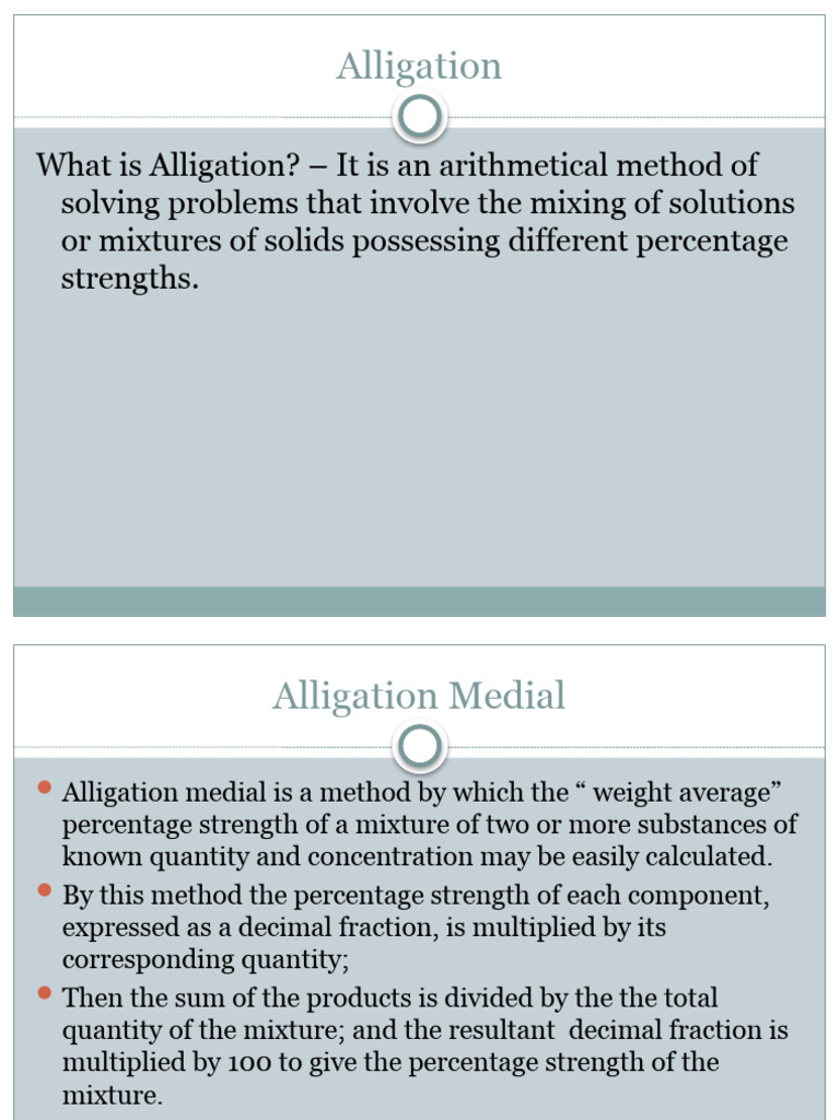 Alligation Calculations L8 | PDF