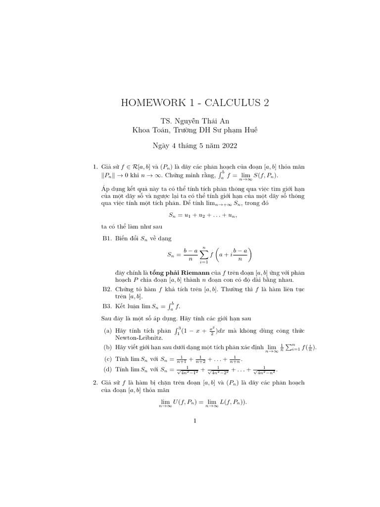 HW1 Calculus2 | PDF