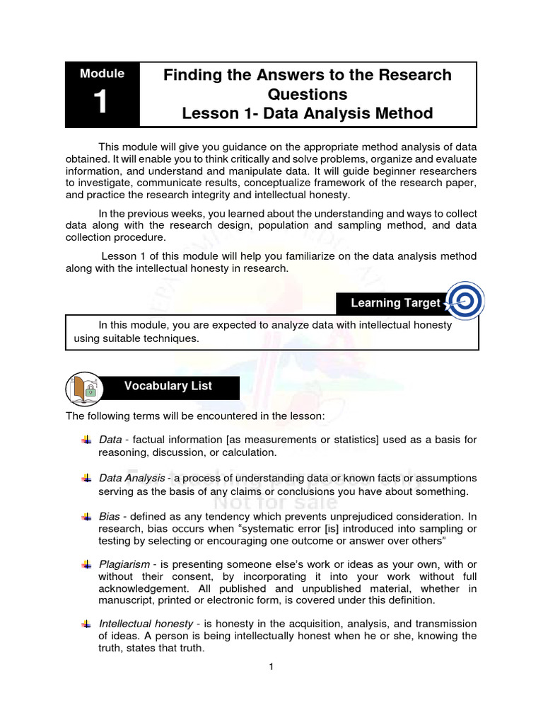 III - Data Analysis Method Module | PDF